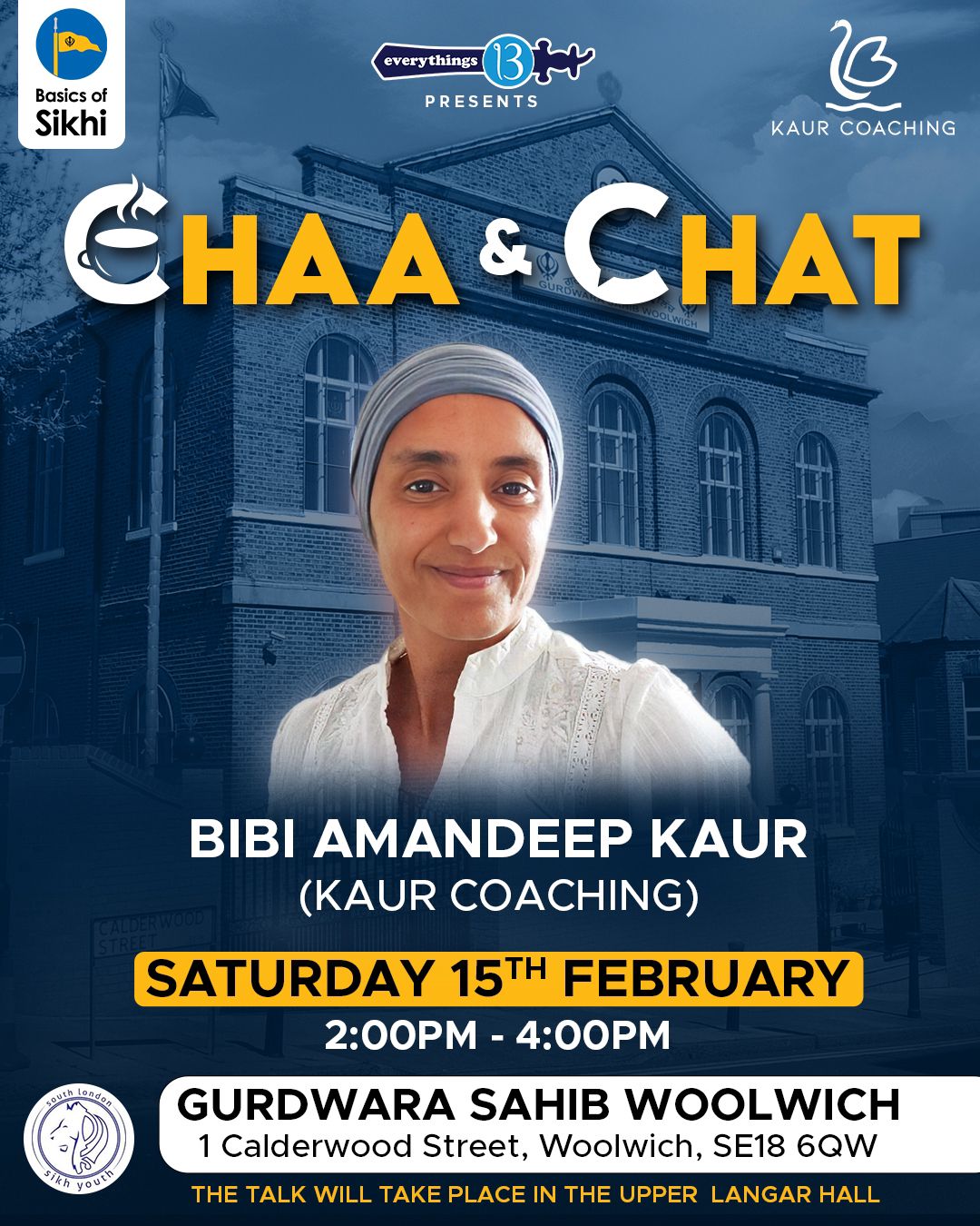 Chaa & Chat (Moved to Sunday @ 3pm) – Gurdwara Sahib Woolwich